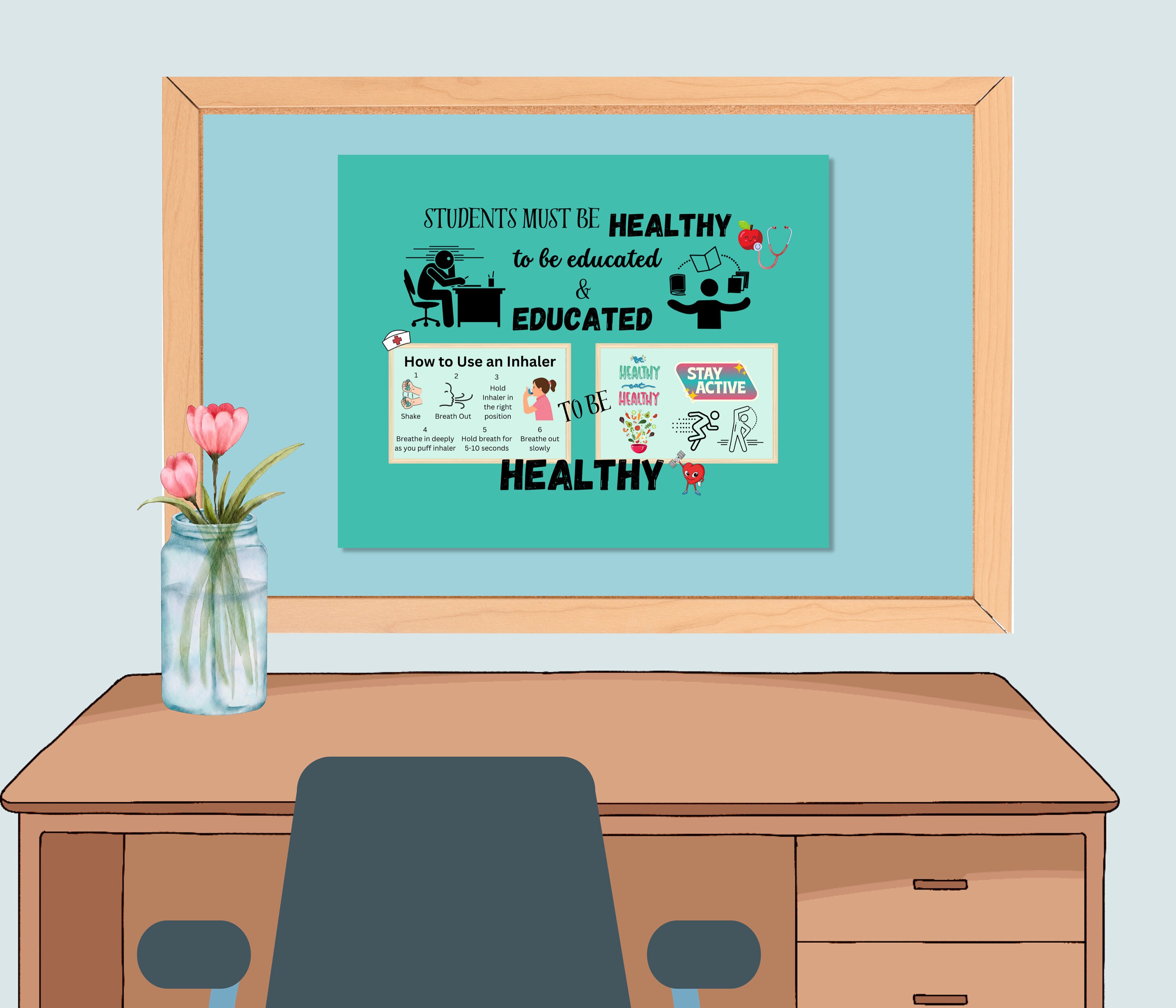 School Health Office Decor, School Nurse Poster, Students Must Be ...