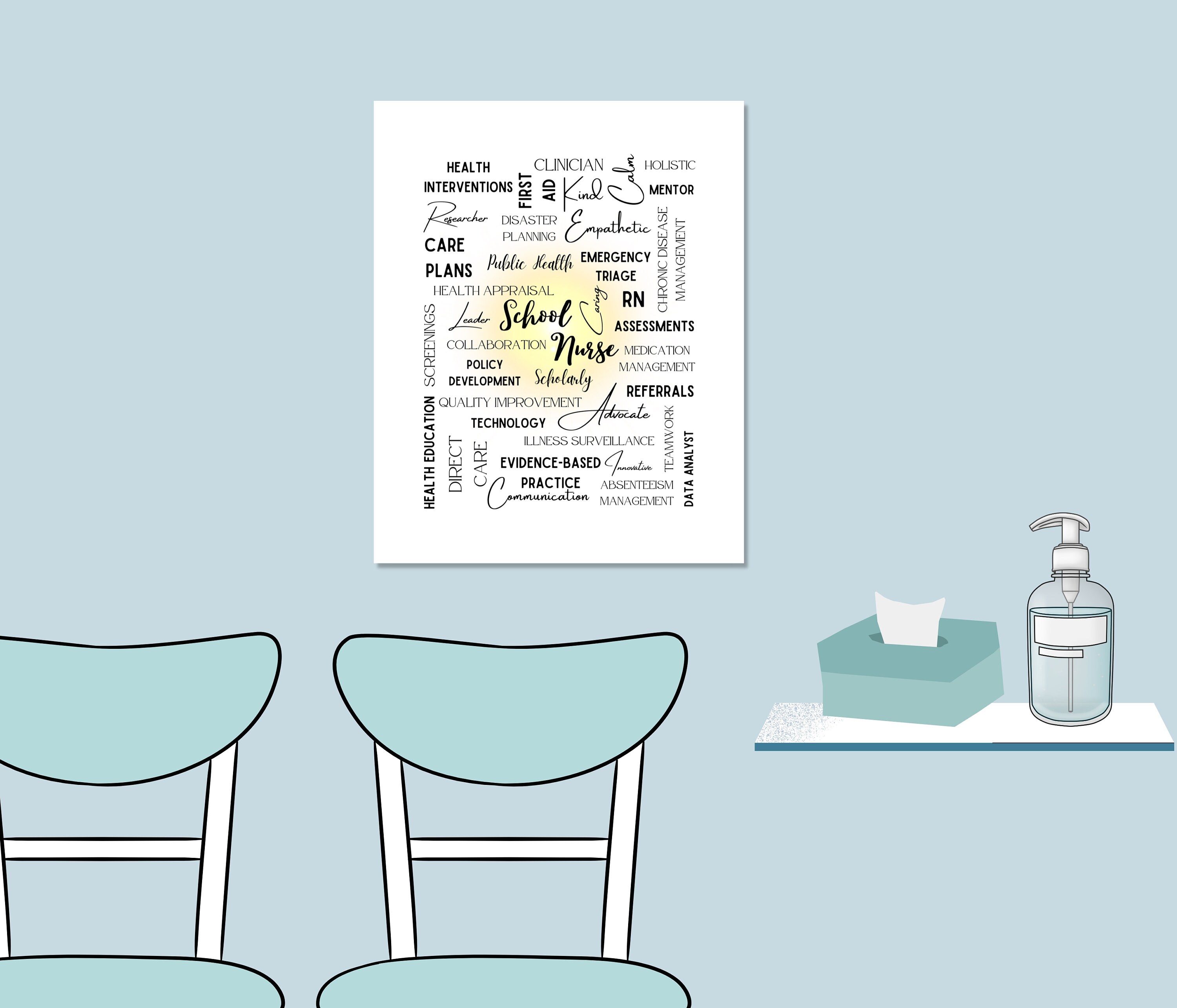 School Nurse Poster, Inspirational Wall Decor, Health Office Decoration ...