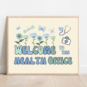Health Office Welcome Poster, Cute Clinic Decor, Floral Welcome Poster ...