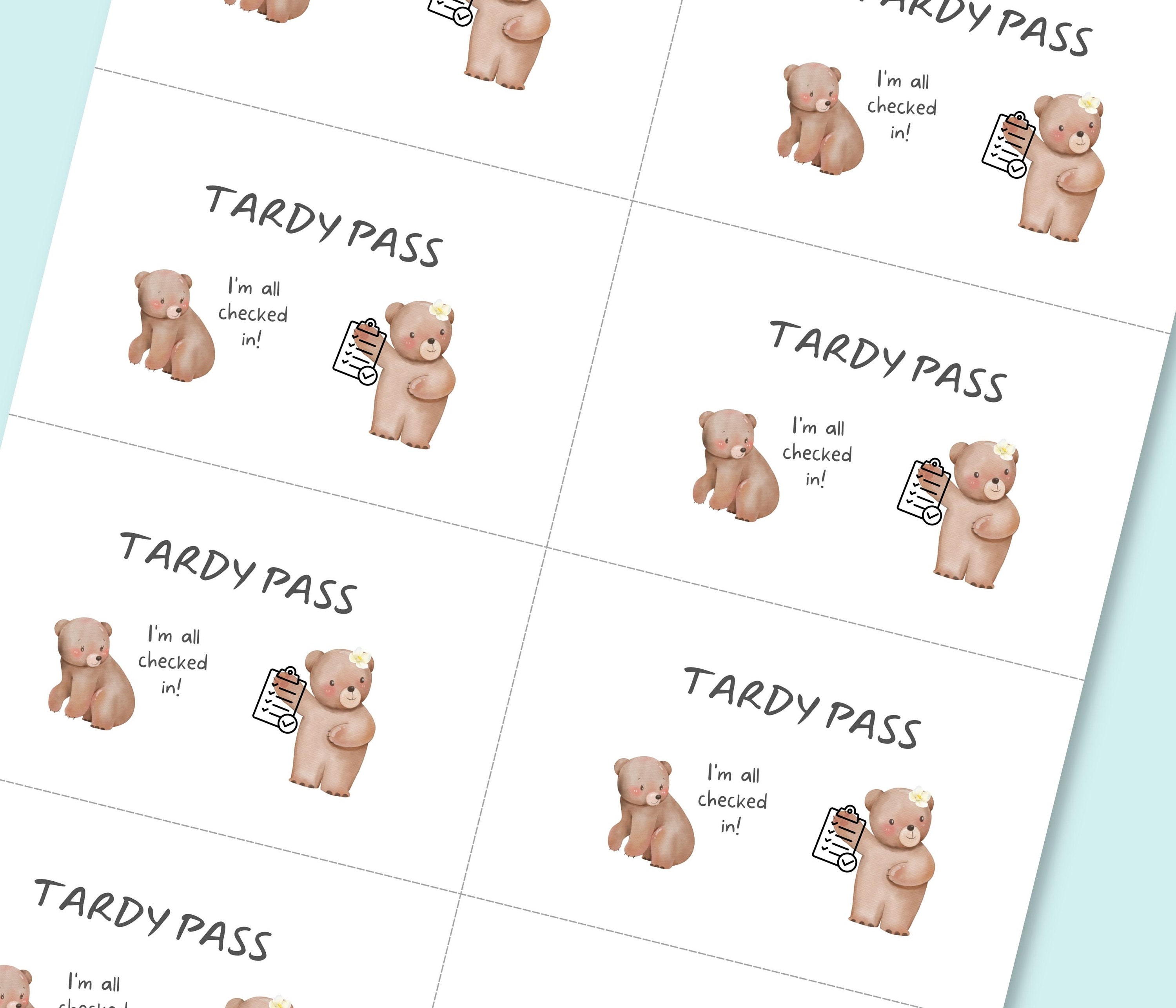 Health Office Tardy Bundle, Cute Tardy Pass, Health Office Sign-in ...