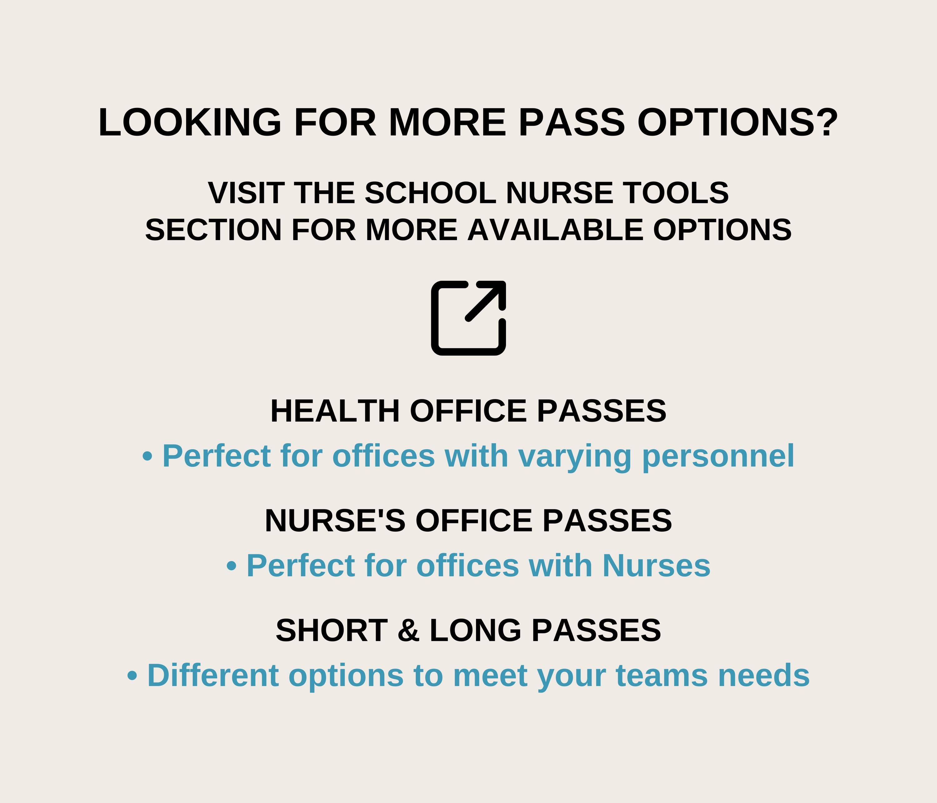 School Clinic Pass Printable Long Version: Nurse Office Forms (PDF ...