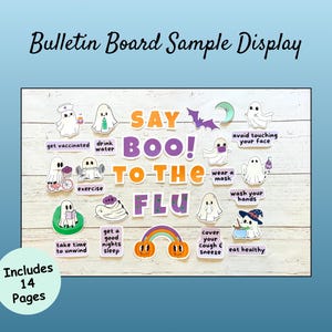 Fall Flu Bulletin Board Kit, Halloween School Nurse Bulletin Board Set ...