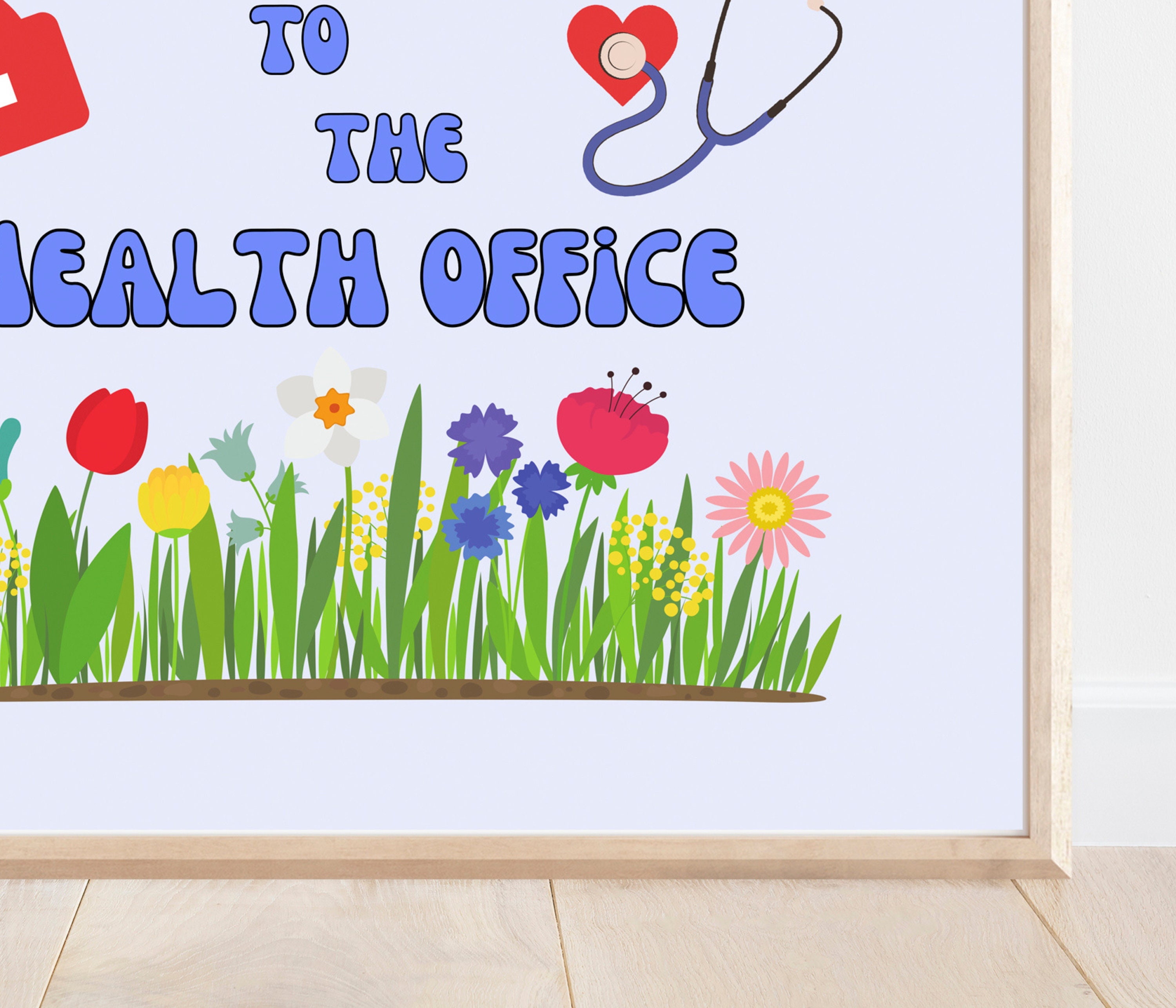 Health Office Welcome Poster, Printable Nurse Office Welcome Door Sign ...