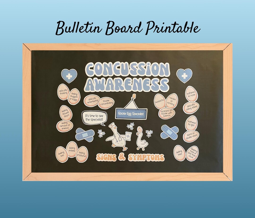 Concussion Awareness Bulletin Board: School Nurse Goose Decor (PDF ...