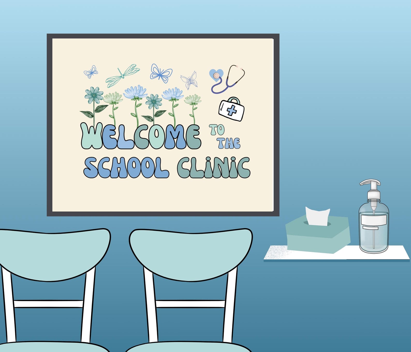 Neutral School Clinic Poster - Welcome Sign, Health Office Wall Art - Etsy