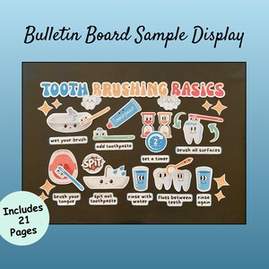 Tooth Brushing Basics Bulletin Board Kit: School Nurse Decor - Dental ...
