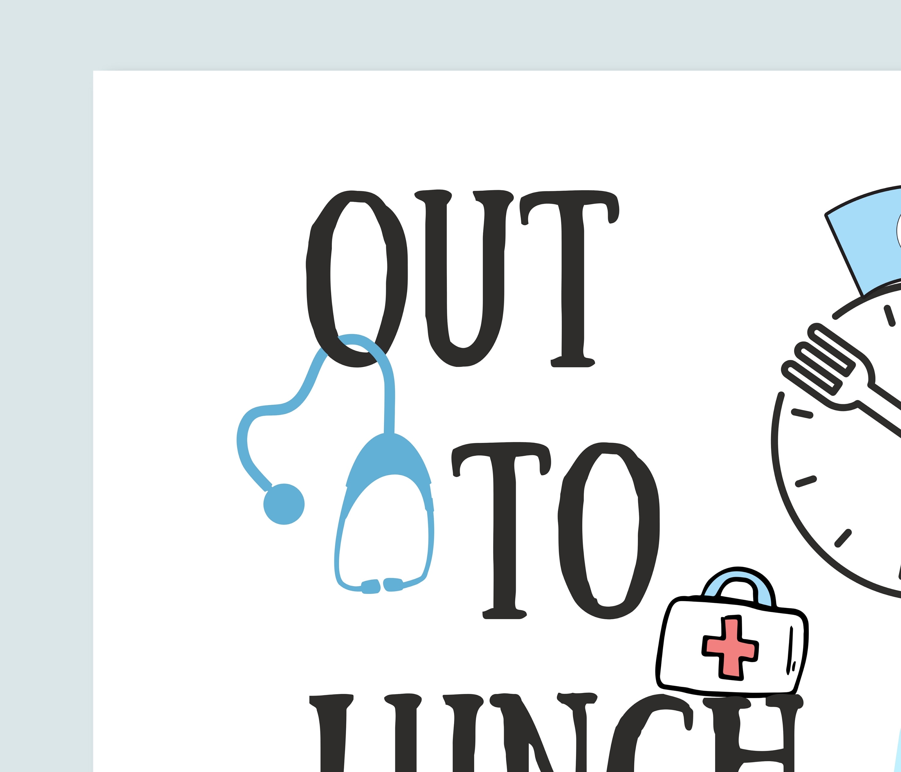 Nurse Out to Lunch Poster, Printable Nurse Office Door Sign, School ...
