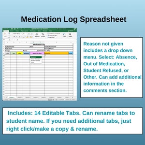School Nurse Medication Log Spreadsheet School Nurse Medication ...