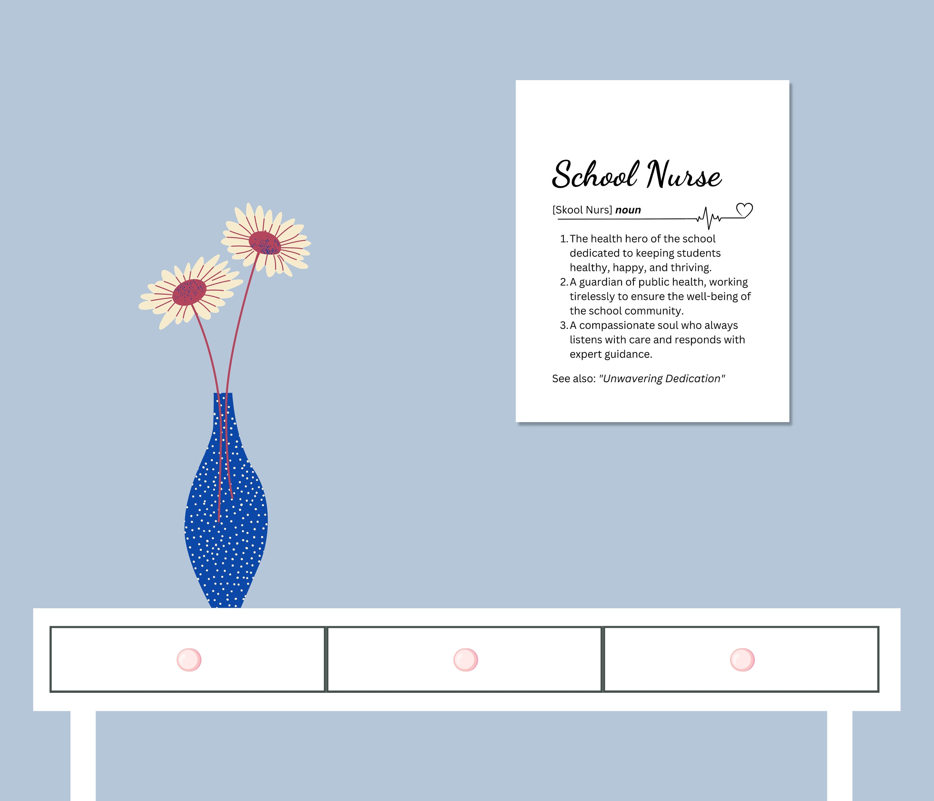School Nurse Printable Poster, School Nurse Definition Print, End of ...