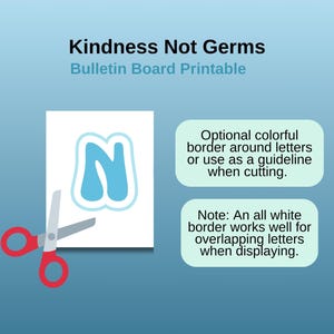 Spread Kindness Not Germs Bulletin Board, Printable School Nurse Decor ...