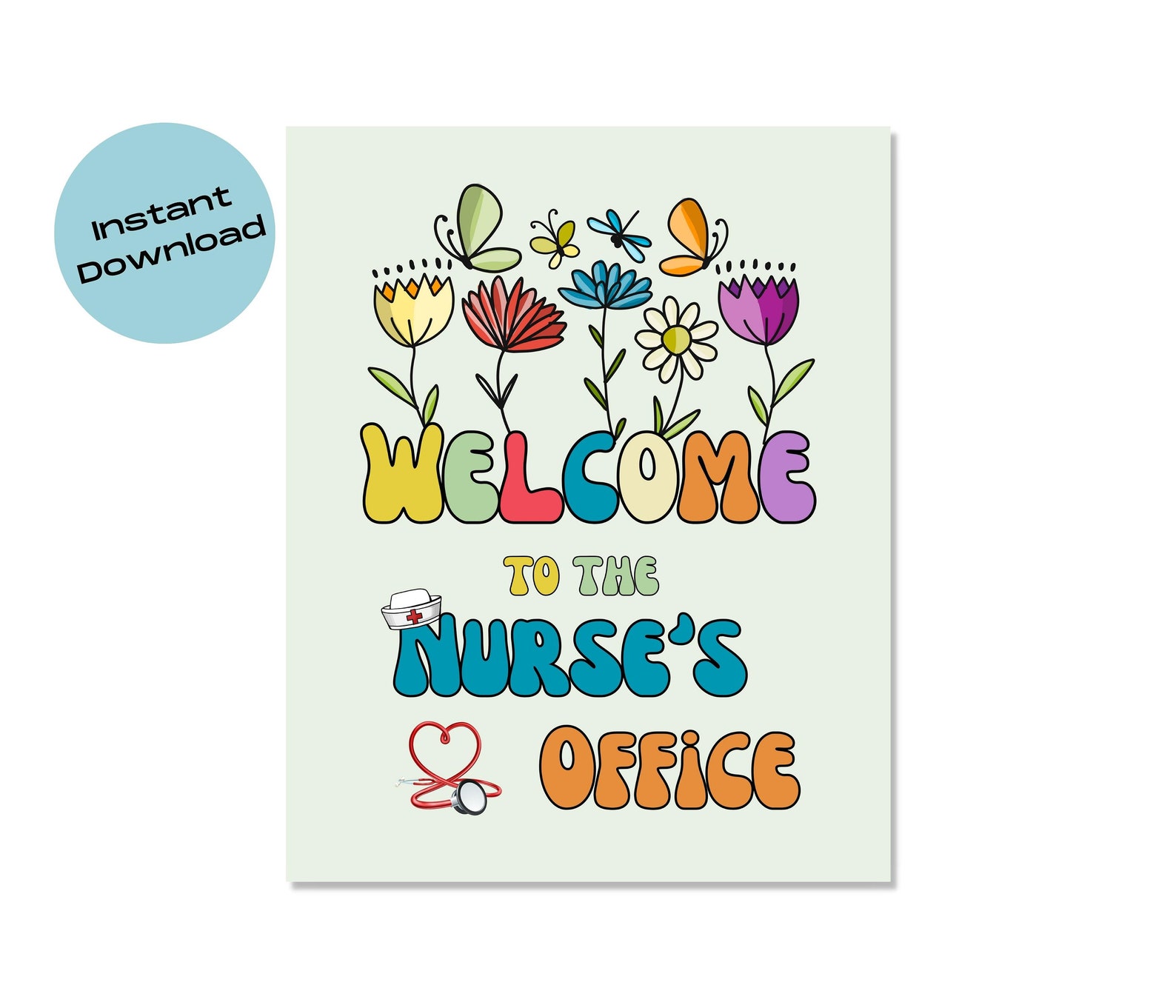 Nurse's Office Printable Welcome Poster, School Nurse Sign, Health ...