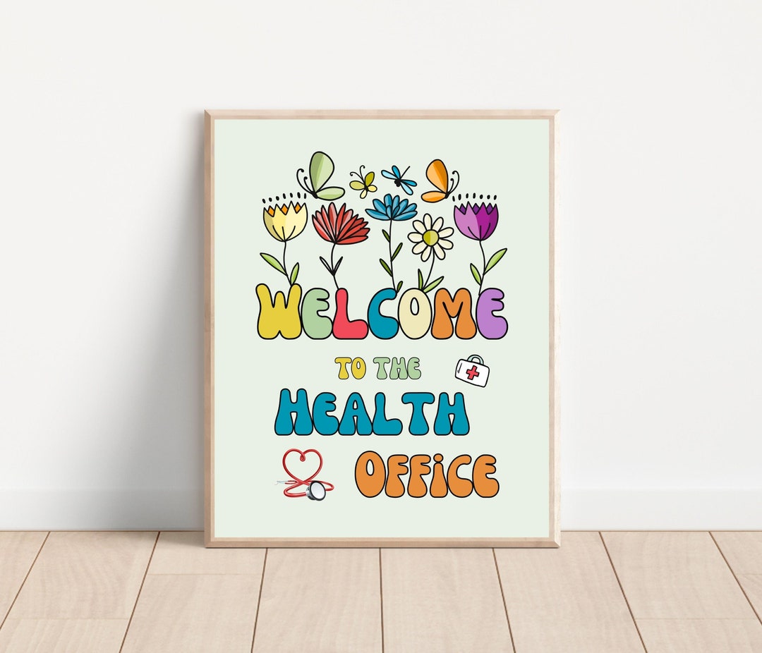 Health Office Printable Welcome Poster, Health Clinic Decor, Health ...