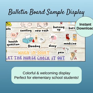 When to Visit the Nurse Bulletin Board Kit, School Nurse Bulletin Board ...