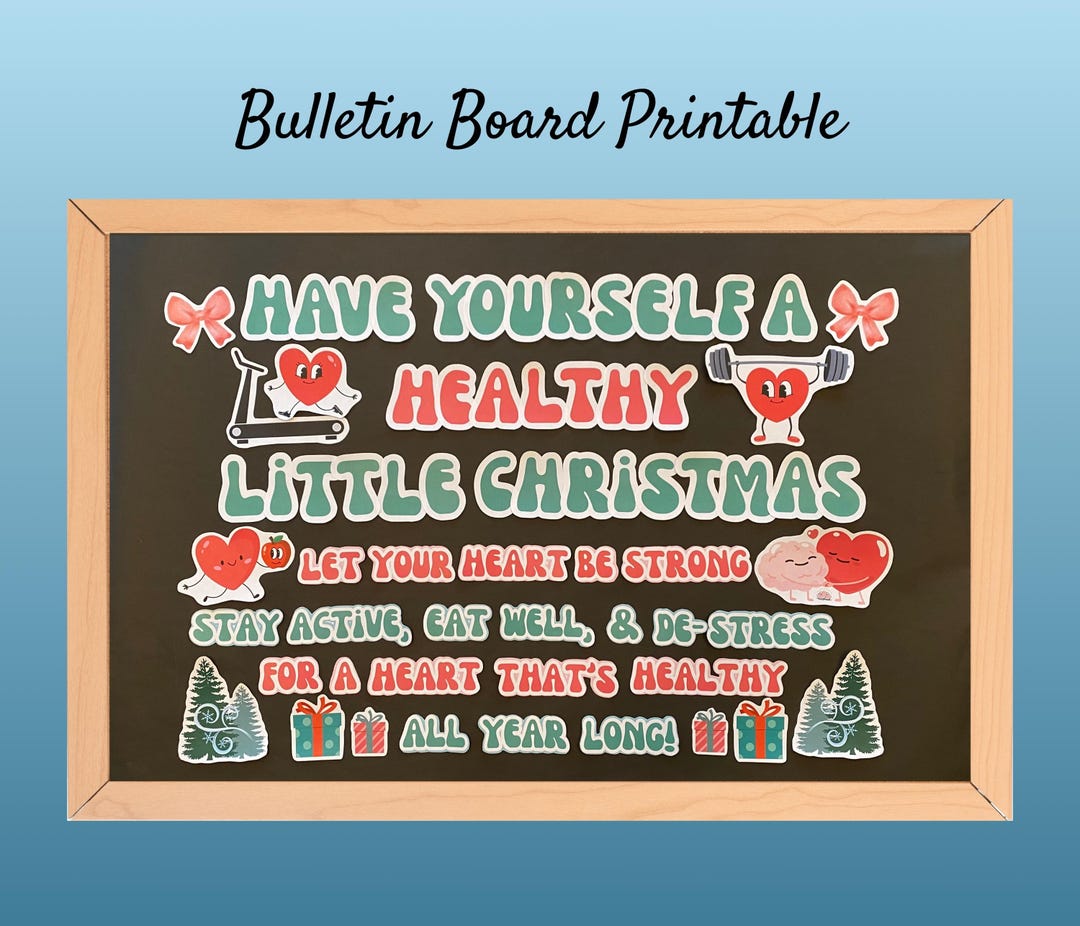 Christmas Heart Health Bulletin Board Kit, Wellness Clinic Set ...