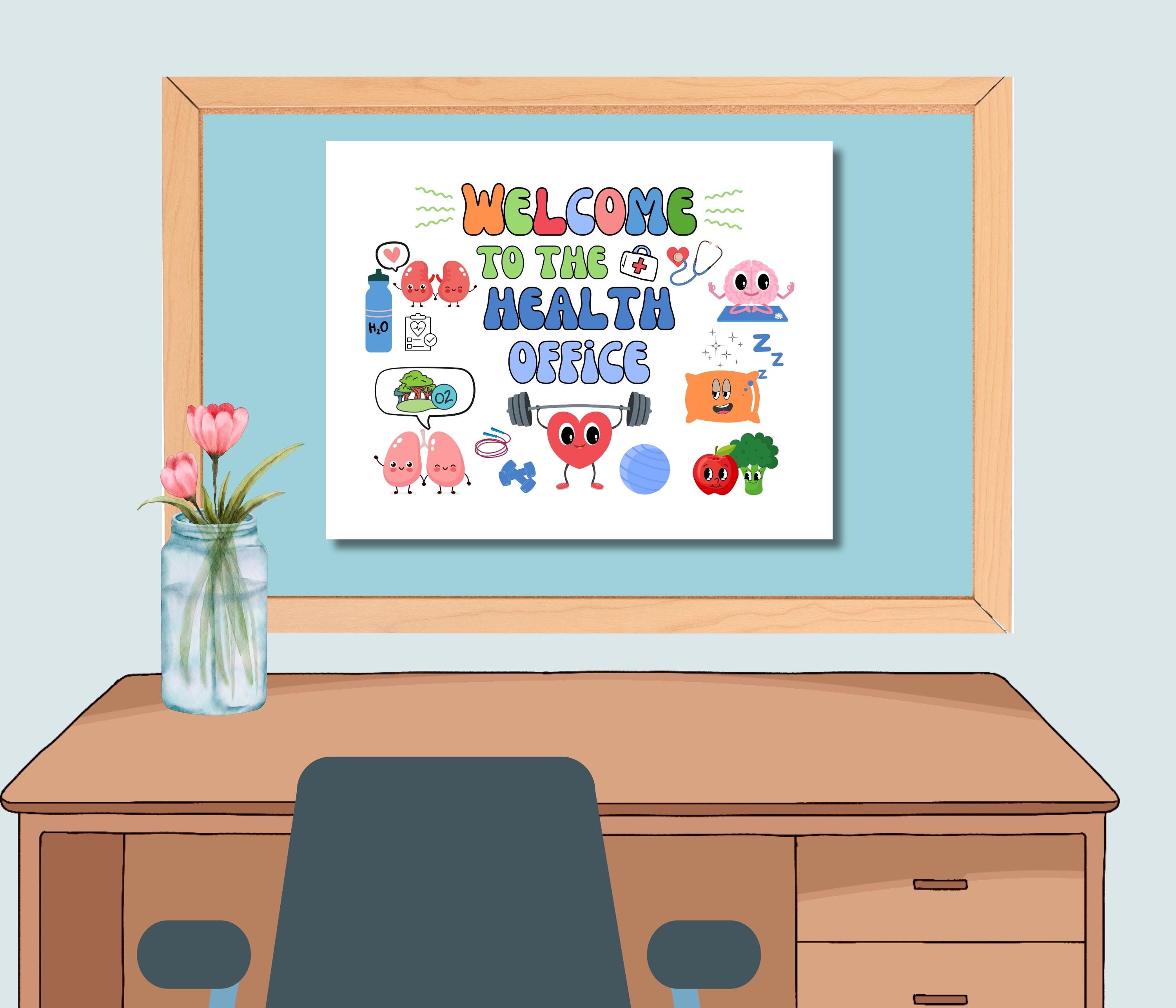 Welcome to the Health Office Poster, Cute Clinic Decor, School Nurse ...