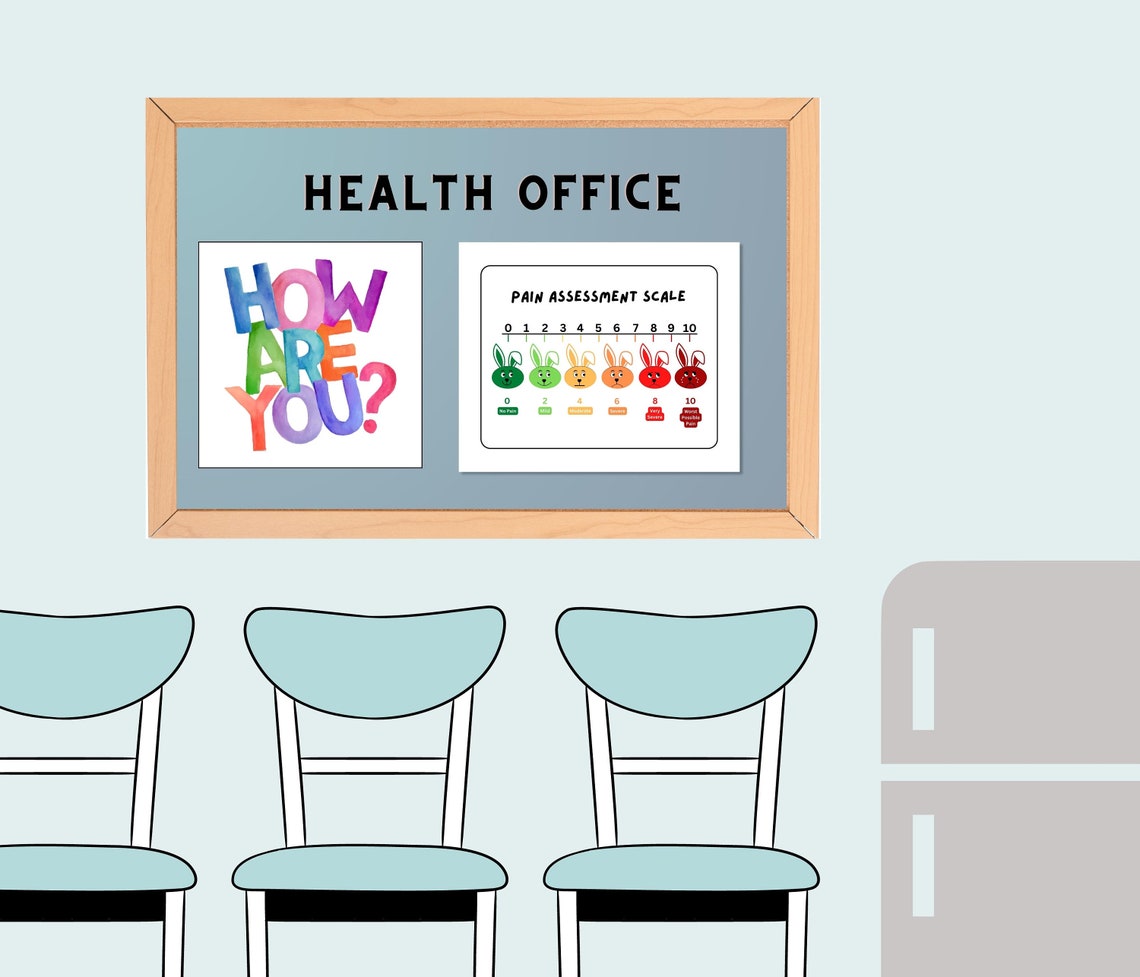 Cute Bunny Pain Scale Poster, Pain Assessment Scale, School Nurse Pain ...