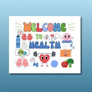 Health Office Welcome Sign, Cute Clinic Decor, Health Class Poster ...