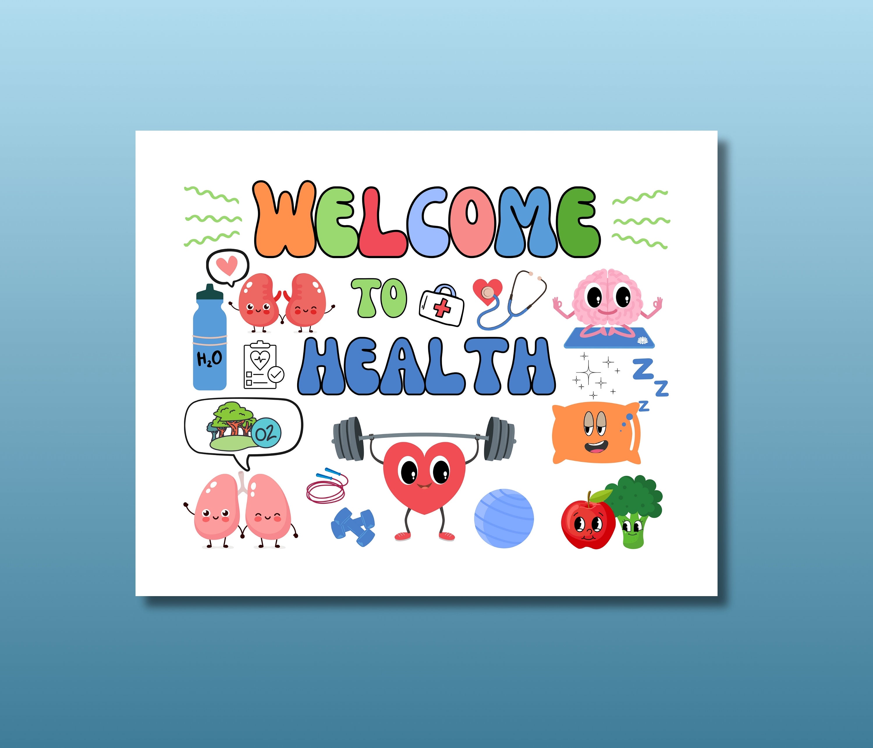 Health Office Welcome Sign, Cute Clinic Decor, Health Class Poster ...