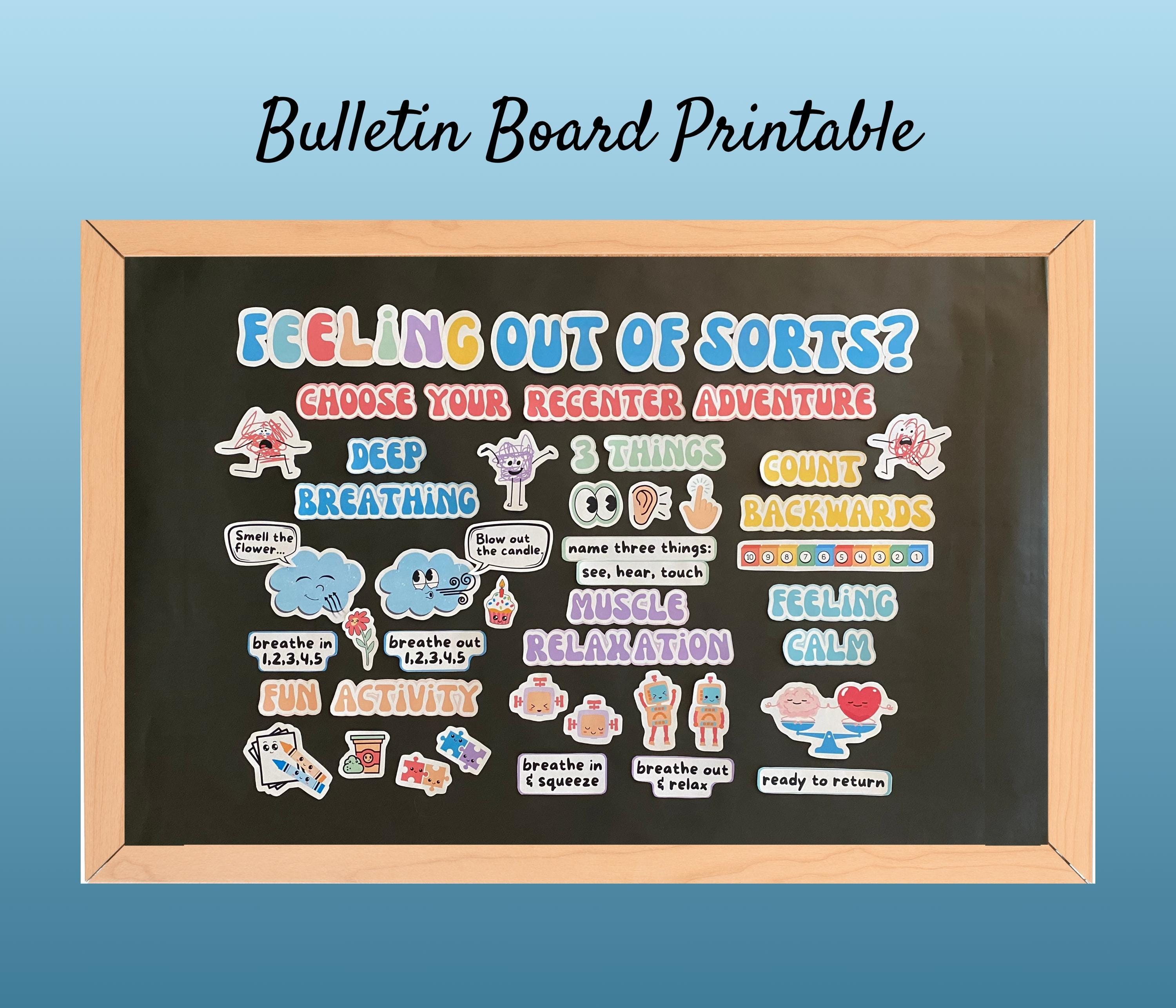 Calm Corner Bulletin Board Kit: Self-regulation Strategies, School ...
