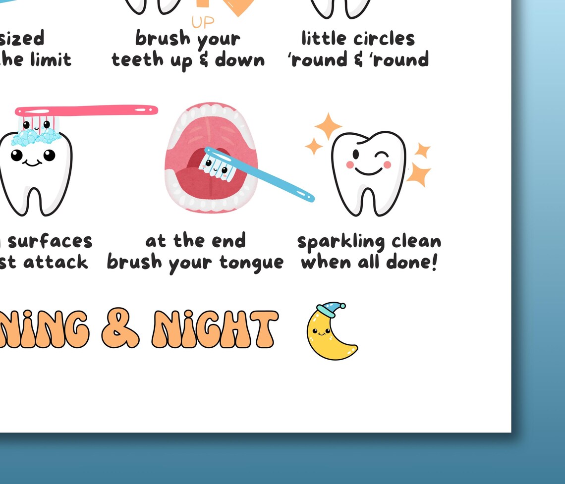 Brush Your Teeth Printable Poster: School Nurse Decor - Oral Health ...
