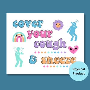 Cover Your Cough Pastel Poster: School Nurse Health Office Decor - Etsy