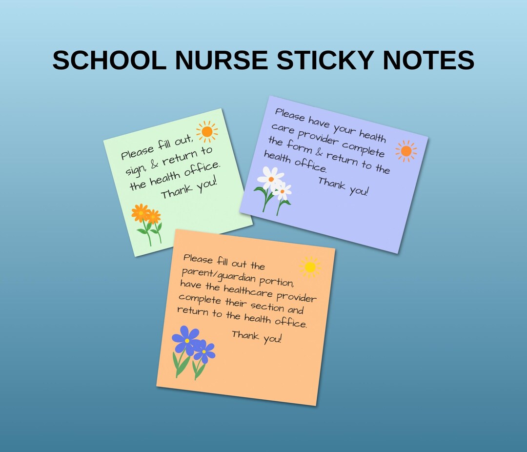 School Nurse Sticky Notes, School Nurse Post-it® Notes, Stylish School ...