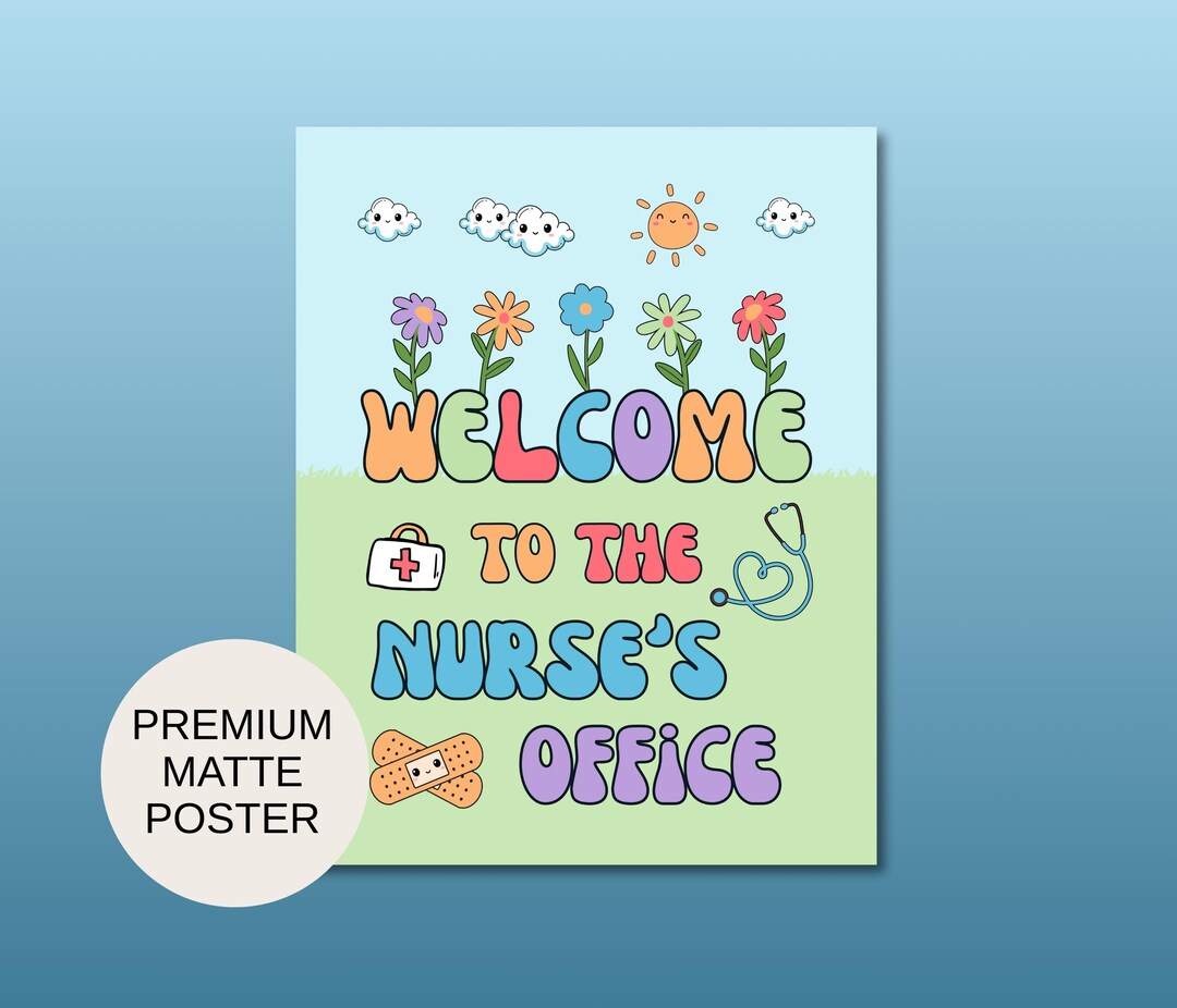 Nurses Office Welcome Poster: Retro Health Room Wall Art - Etsy