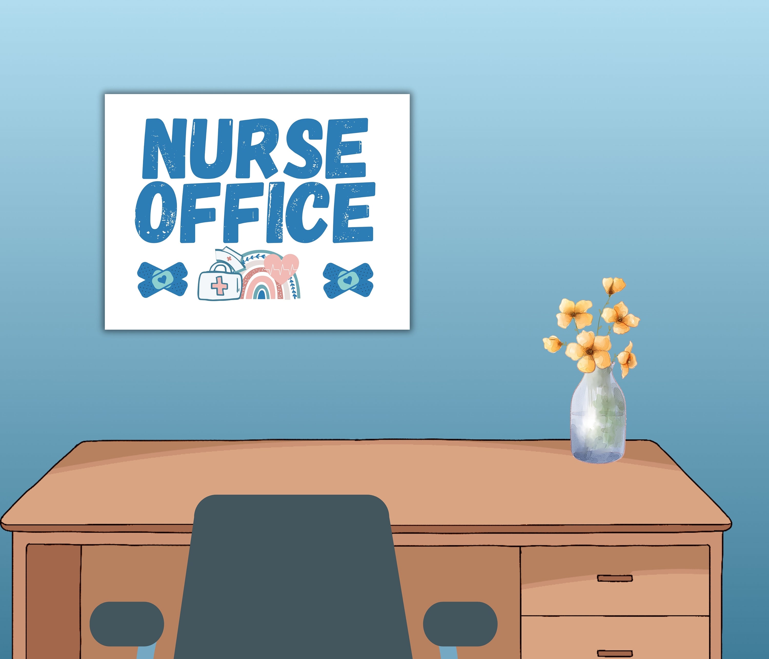 Nurse Office Door Sign, School Nurse Poster Print, Elementary School ...