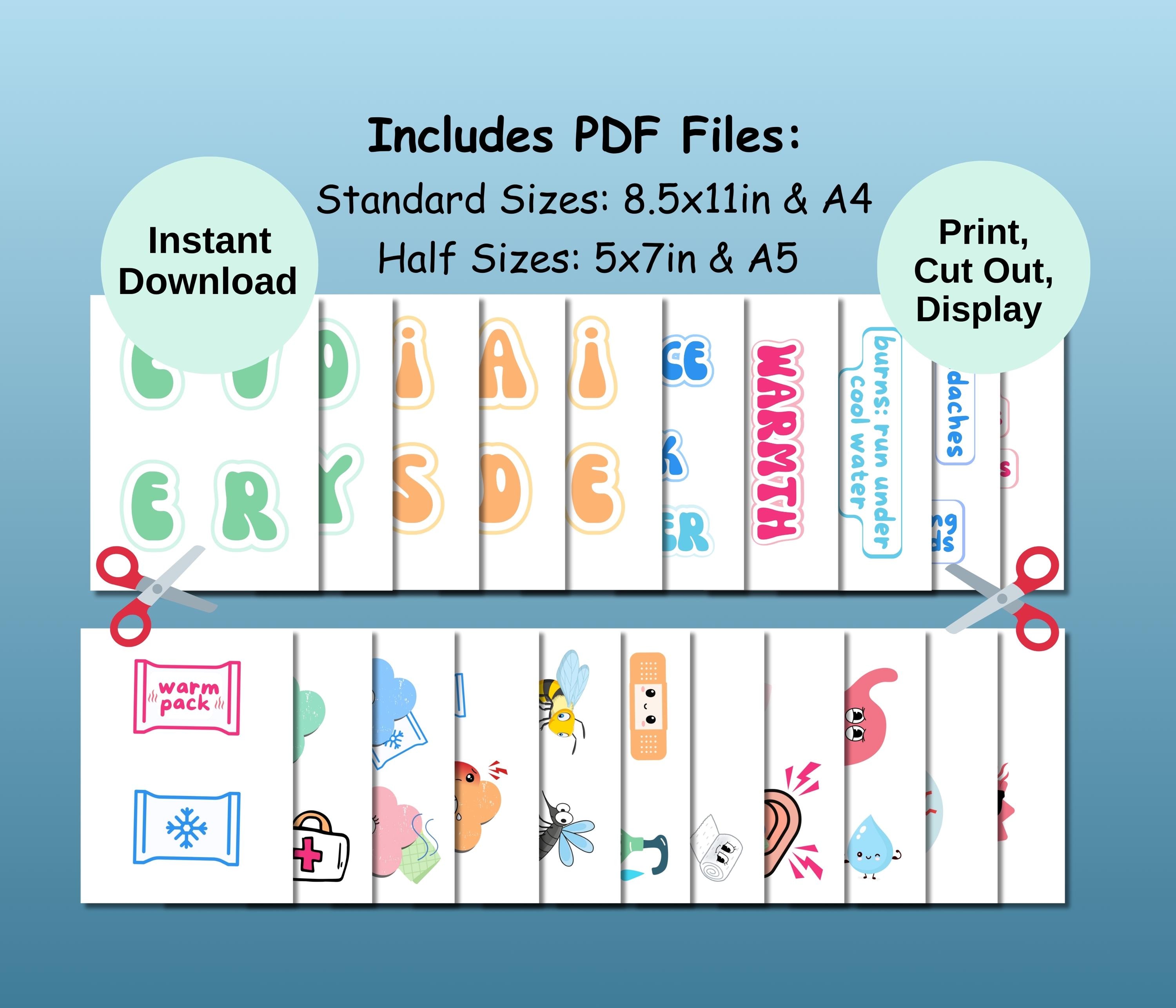 First Aid Bulletin Board Kit: School Nurse Office Decor (PDF Printable ...