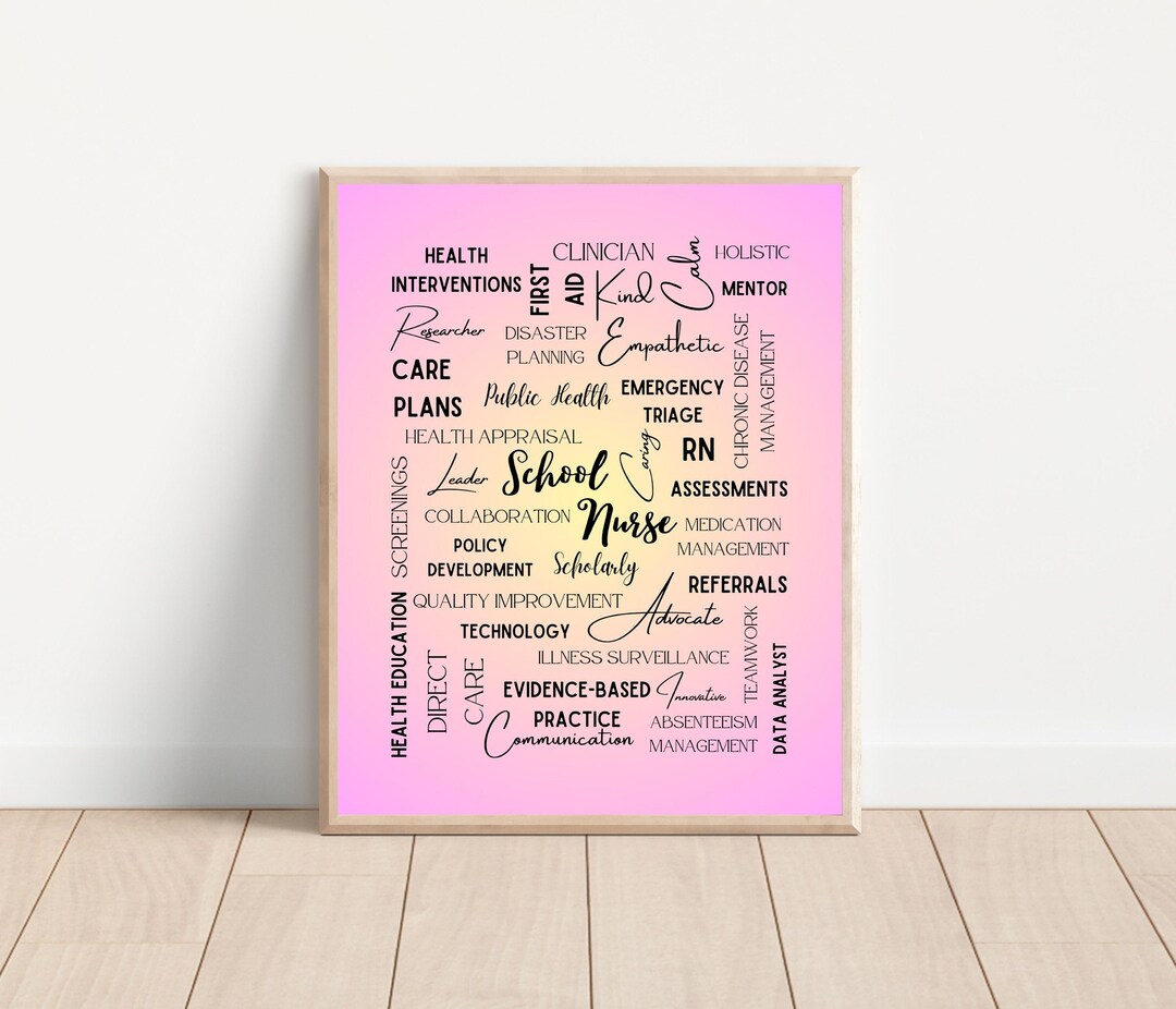 School Nurse Printable Decor, Downloadable Inspirational Poster, Health ...