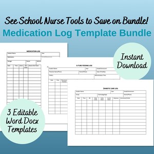 School Nurse Medication Log Template, Medication Administration Tracker ...