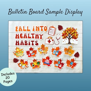 Fall Healthy Habits Bulletin Board Kit: School Nurse Office Decor (PDF ...