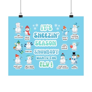 Winter Flu Season School Nurse Poster: Health Promotion Wall Art - Etsy