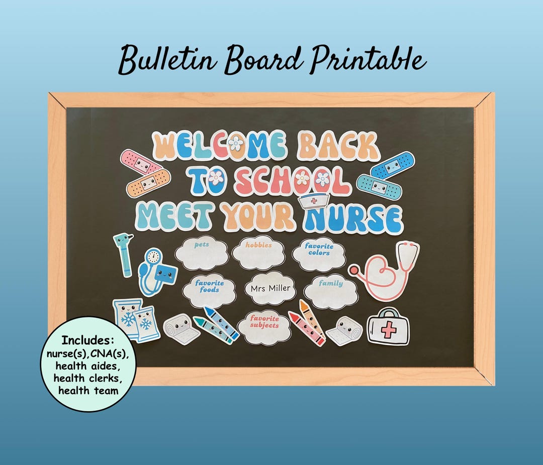 Meet the Nurse Bulletin Board Kit: Pastel School Decor (PDF Printable ...