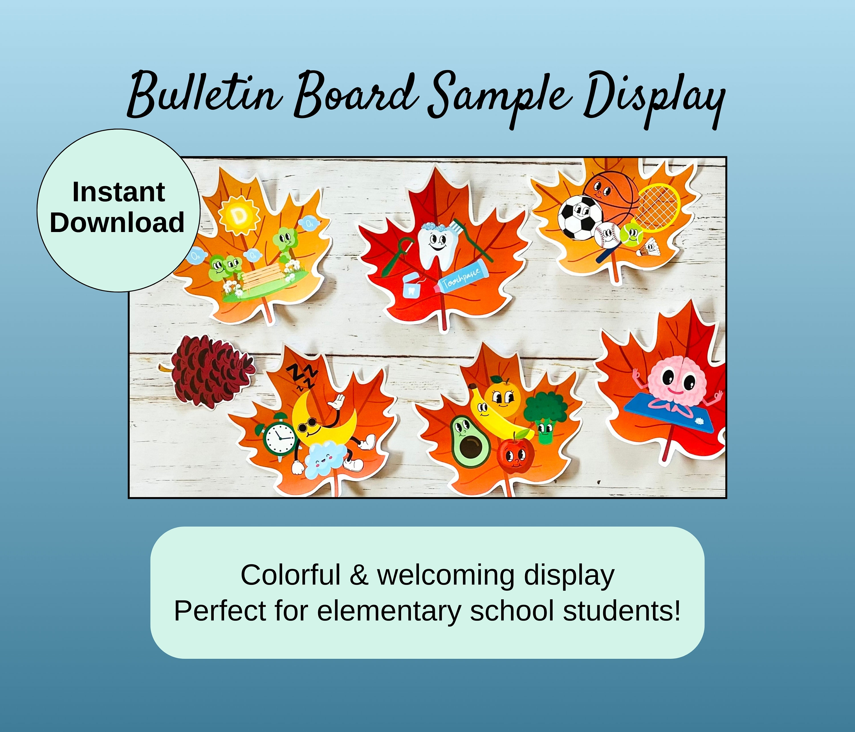 Fall Healthy Habits Bulletin Board Kit: School Nurse Office Decor (PDF ...