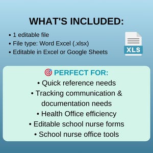 School Nurse Health Log: Student Health Condition Tracker (editable ...