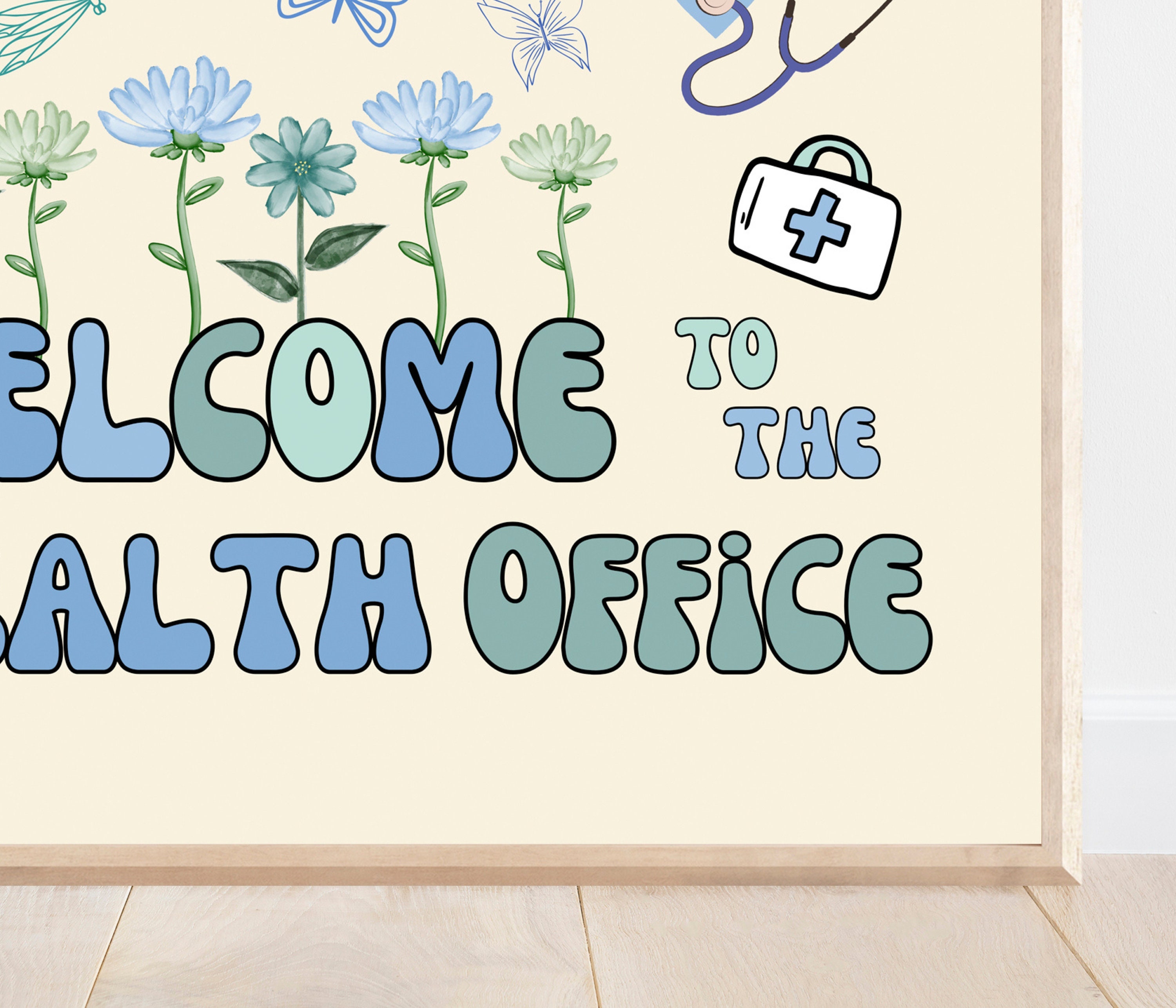 Health Office Welcome Poster, Printable Nurse Office Welcome Door Sign ...