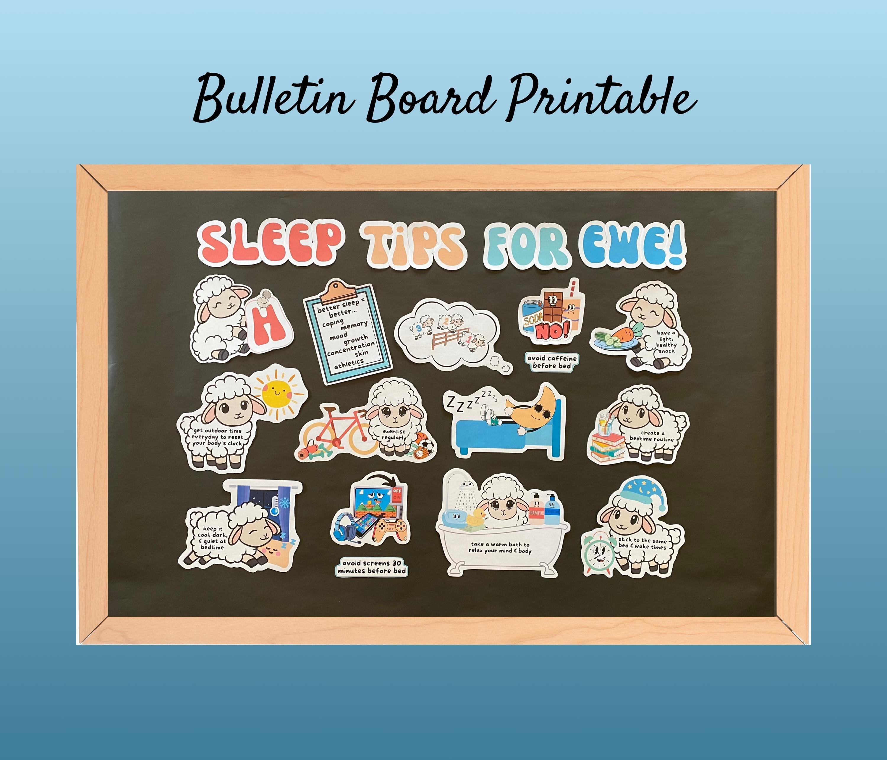 Sleep Tips Bulletin Board Printable: Sheep Decor (PDF Printable Set) - Etsy
