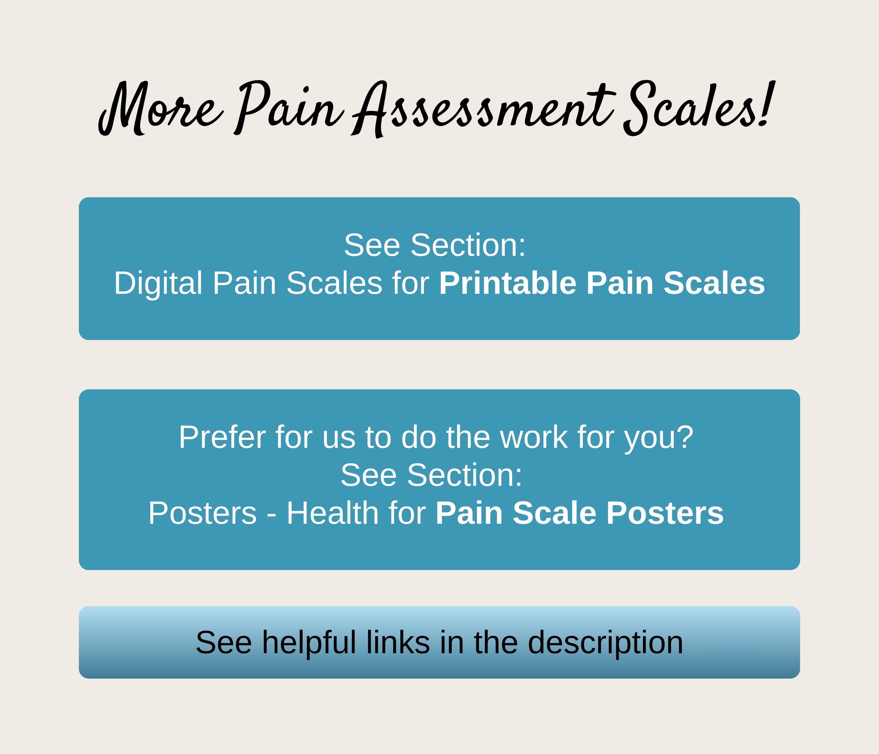 Pain Scale Poster: Clinic, Hospital, Home Health Tool - Etsy