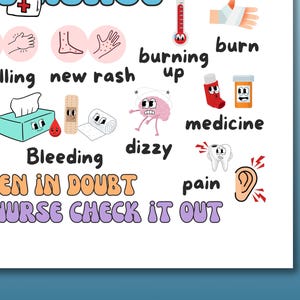 When to Visit the Nurse Poster Printable, School Nurse Decor, Health ...