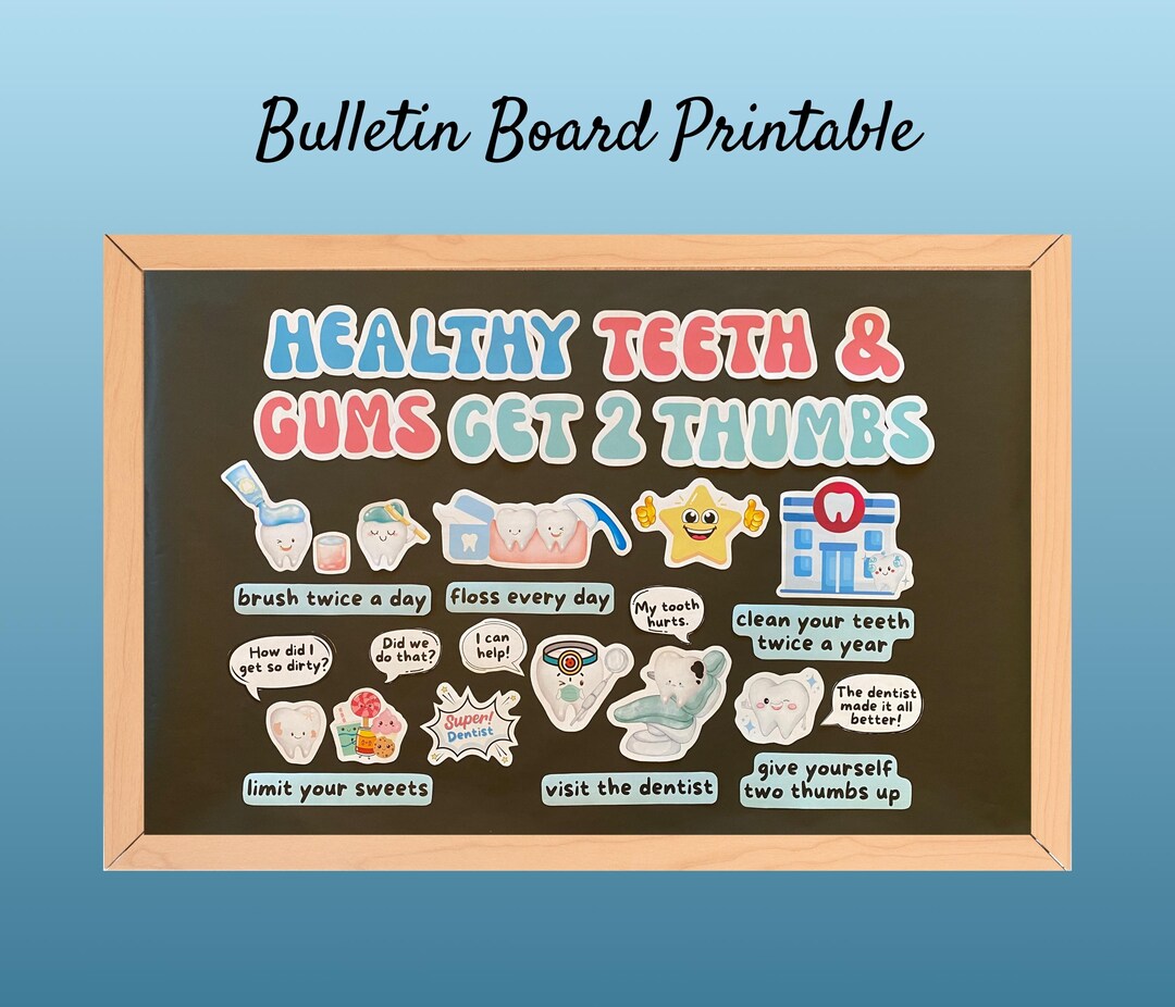 Dental Hygiene Bulletin Board Kit: Healthy Habits Oral Hygiene Decor ...