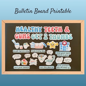 Dental Hygiene Bulletin Board Kit: Healthy Habits Oral Hygiene Decor ...