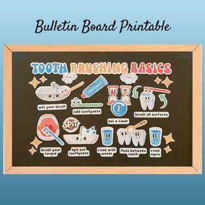Tooth Brushing Basics Bulletin Board Kit: School Nurse Decor - Dental ...