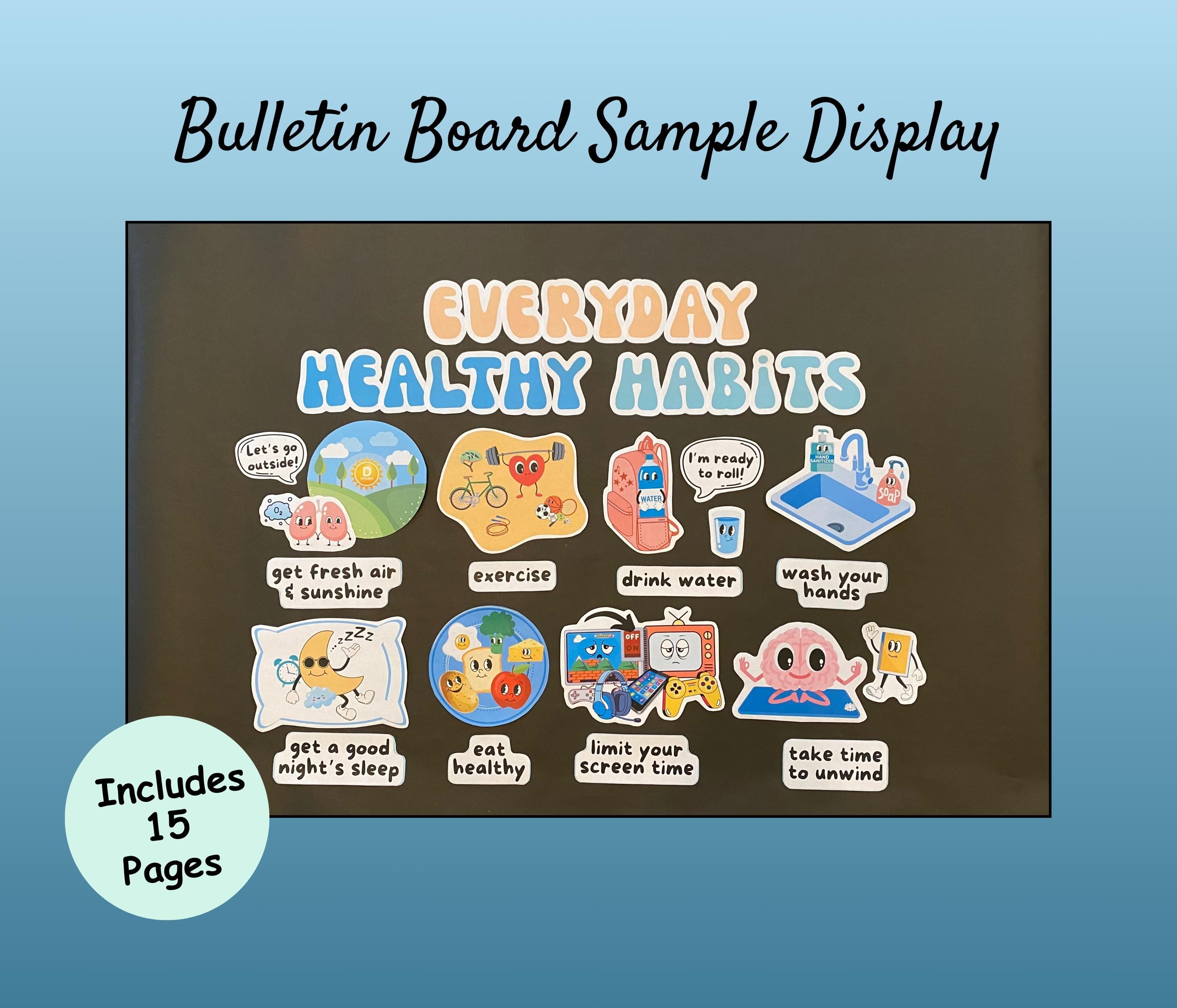 Healthy Habits Bulletin Board Kit: School Nurse Classroom Decor (PDF ...