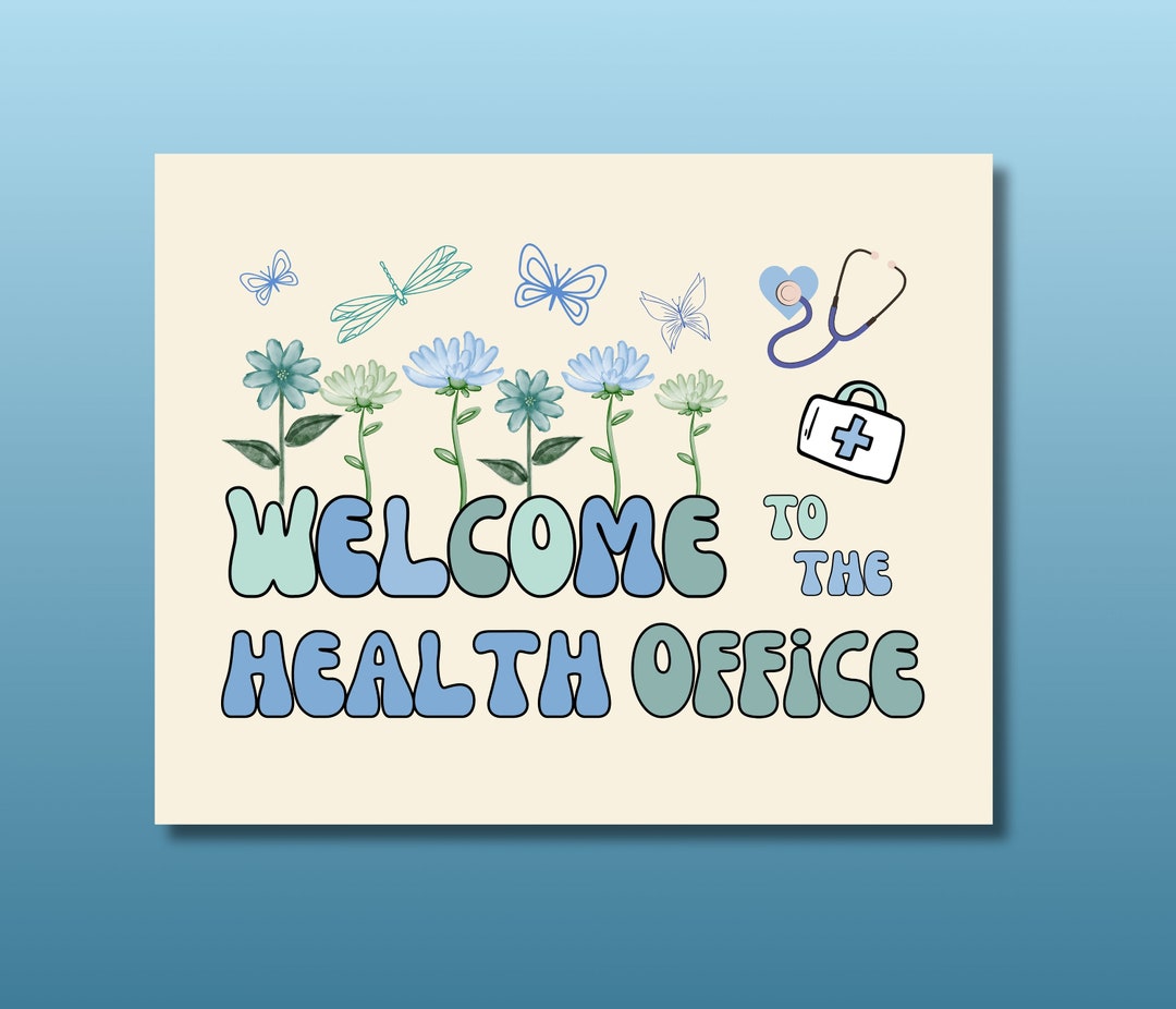 Health Office Welcome Poster, Cute Clinic Decor, Floral Welcome Poster ...