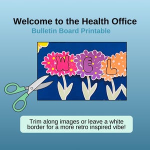 Health Office Bulletin Board Kit: Healthy Habits Wellness Decor (PDF ...