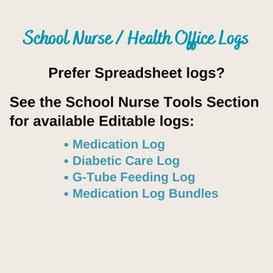 School Nurse Medication Log Template, Medication Administration Tracker ...