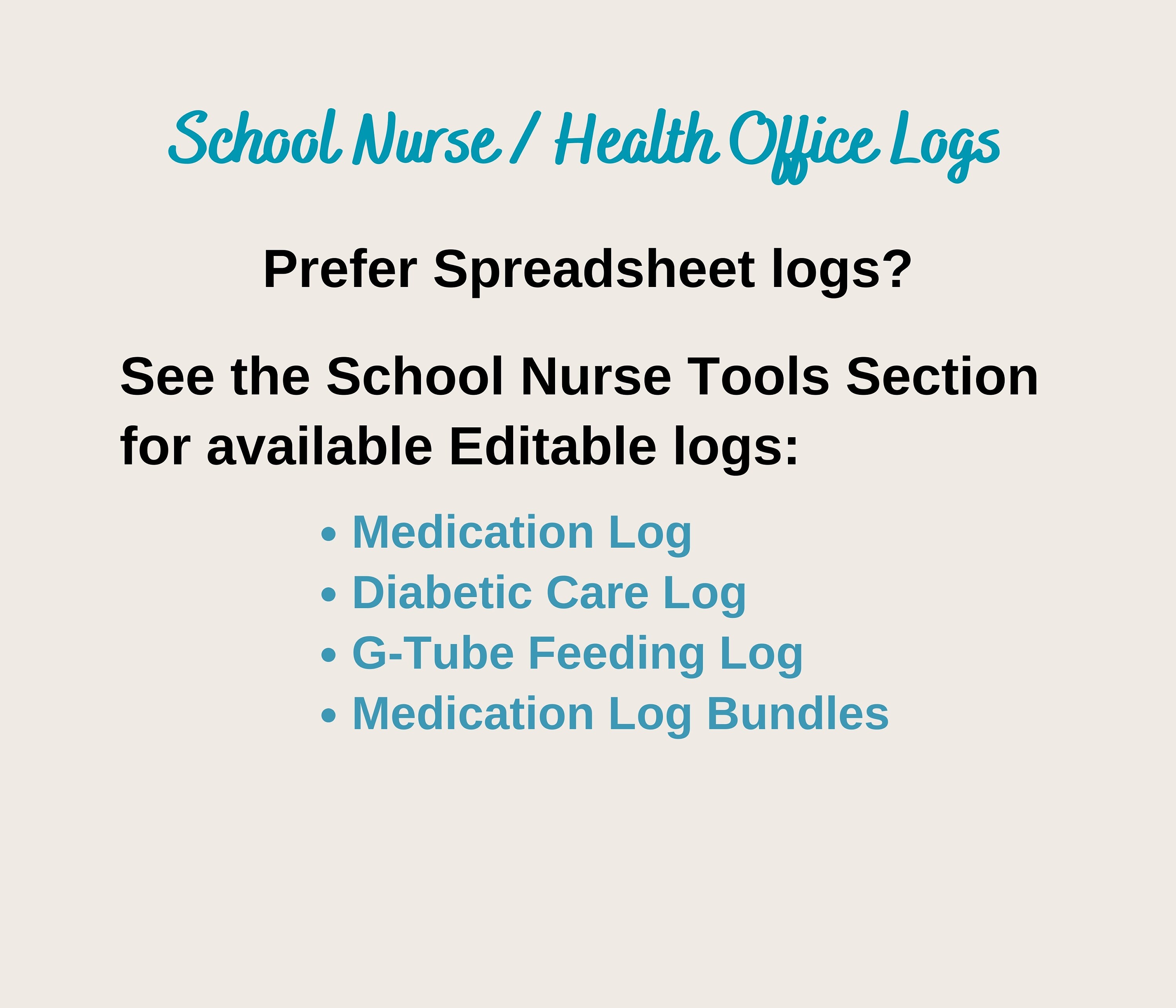 School Nurse Medication Log Template, Medication Administration Tracker ...