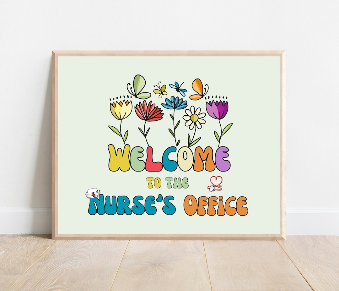 Nurse Welcome Poster, Printable Nurse Office Welcome Door Sign, School ...