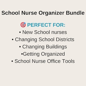 School Nurse Printable Organizer Bundle, School Nurse Password Keeper ...